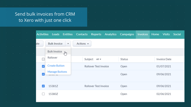 Xero & Zoho CRM Integration - Bulk Invoicing & Roll Over | A1CRM
